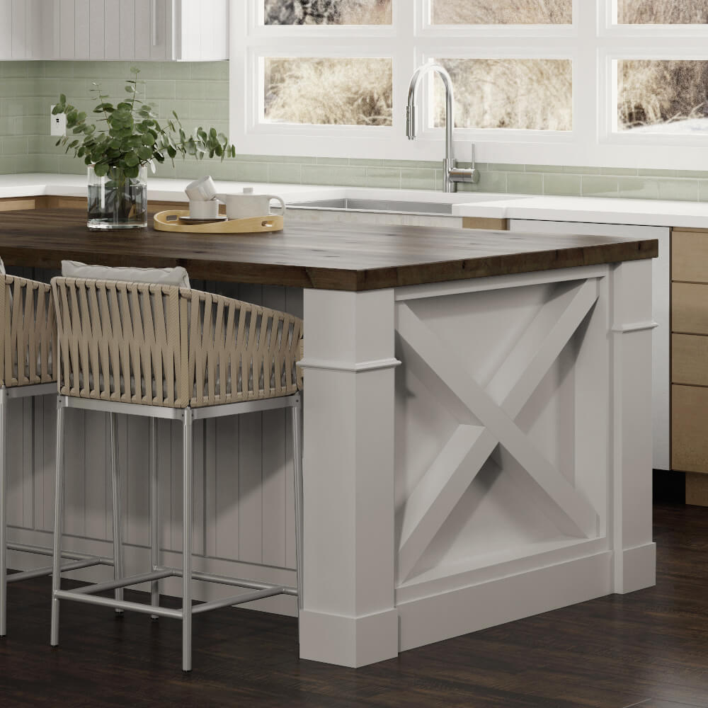 Kitchen Island Column Assembly with Molding Details, and an X End ...